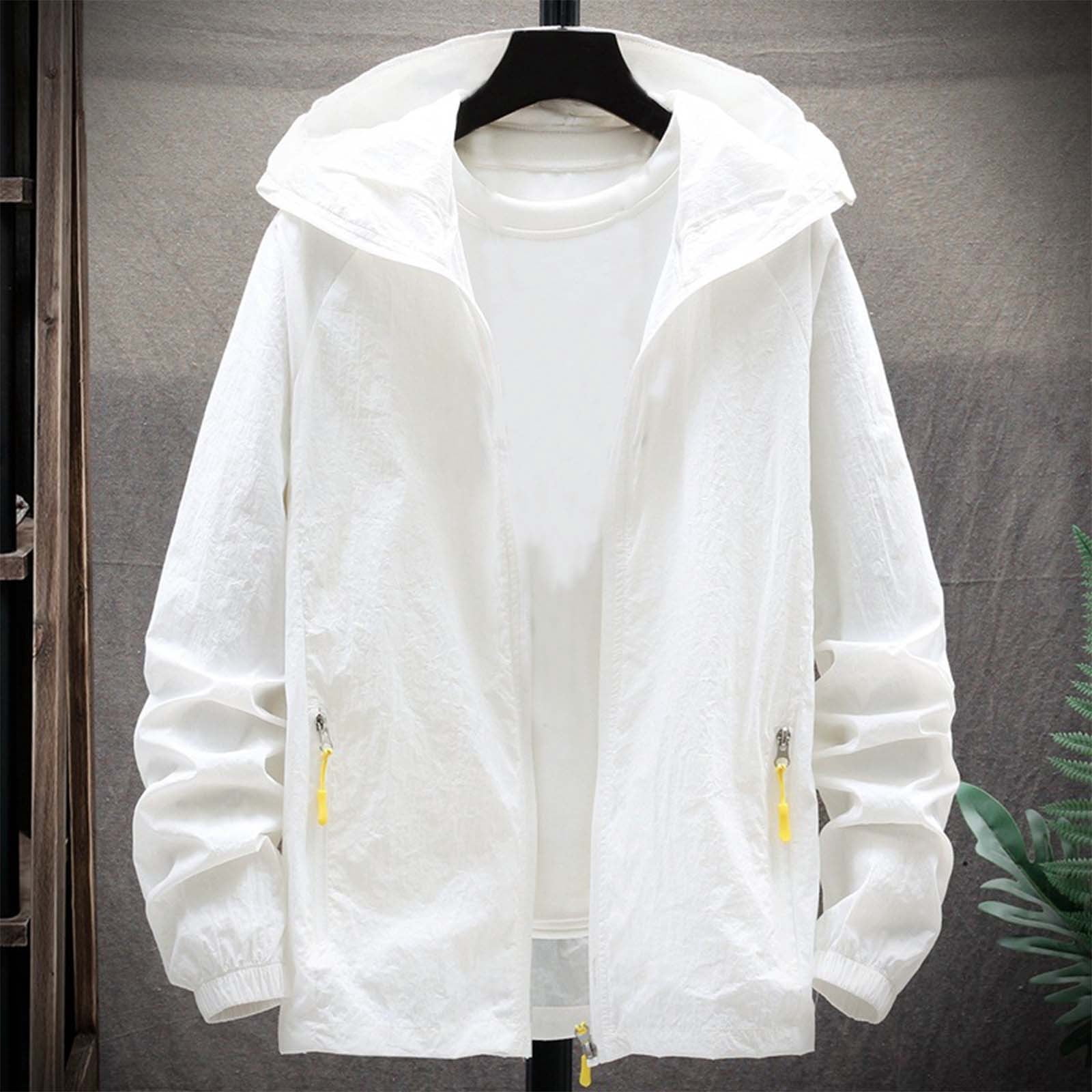 GUZOM Mens Lightweight Nylon Hooded Windbreaker Jacket UPF 50+ Sun ...