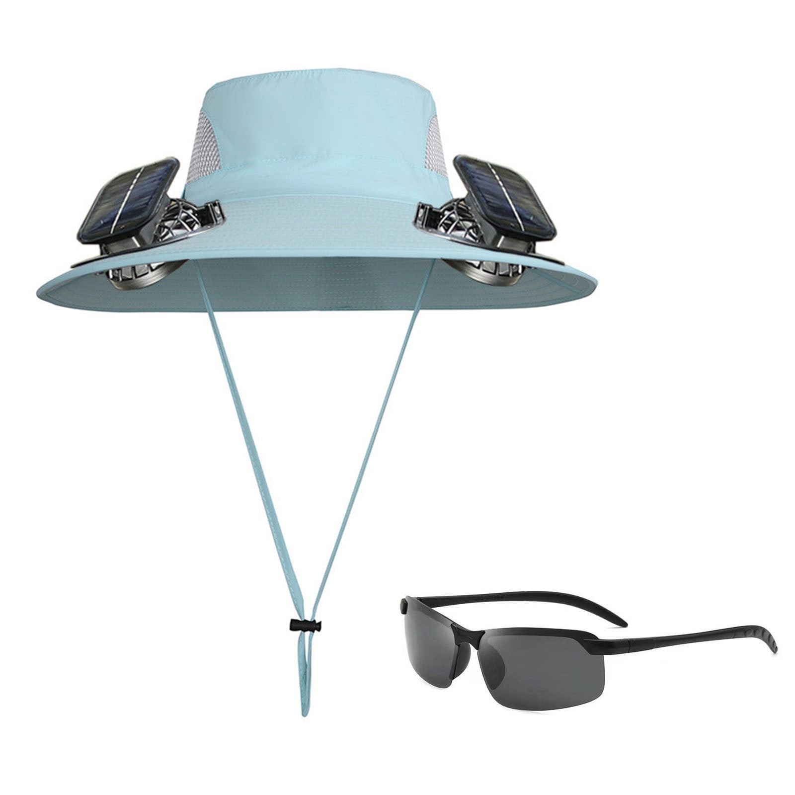 GUZOM Mens Outdoor Hat with Solar Powered Fans,Big Heads Sun Hat with ...