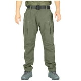 GUZOM Mens Tactical Cargo Pants Olive Green Straight Fit, Stretch Nylon ...