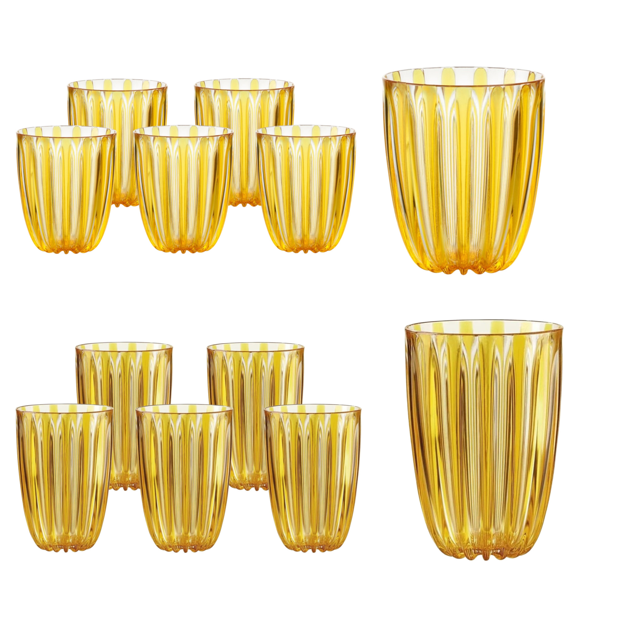 GUZZINI Dolcevita 12oz & 17oz Tumblers (Set of 12) Amber, 100% Recycled ...