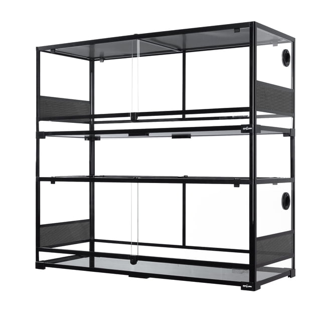 GUZZLO 2 Layer 64 Gallon Reptile Glass Terrarium with Sliding Door ...