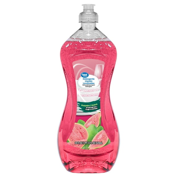 Great Value Dish Washing Liquid Detergent Guava 28 fl oz Tough on ...