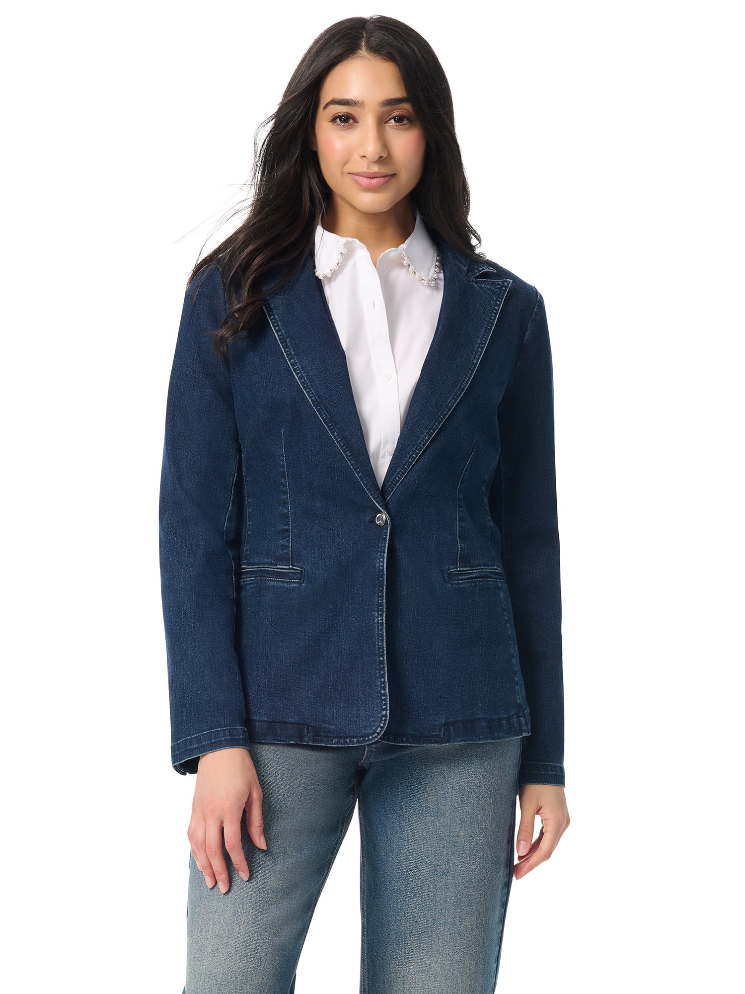 Gloria Vanderbilt Swan Series Women's Embroidered Fitted Blazer, Sizes ...