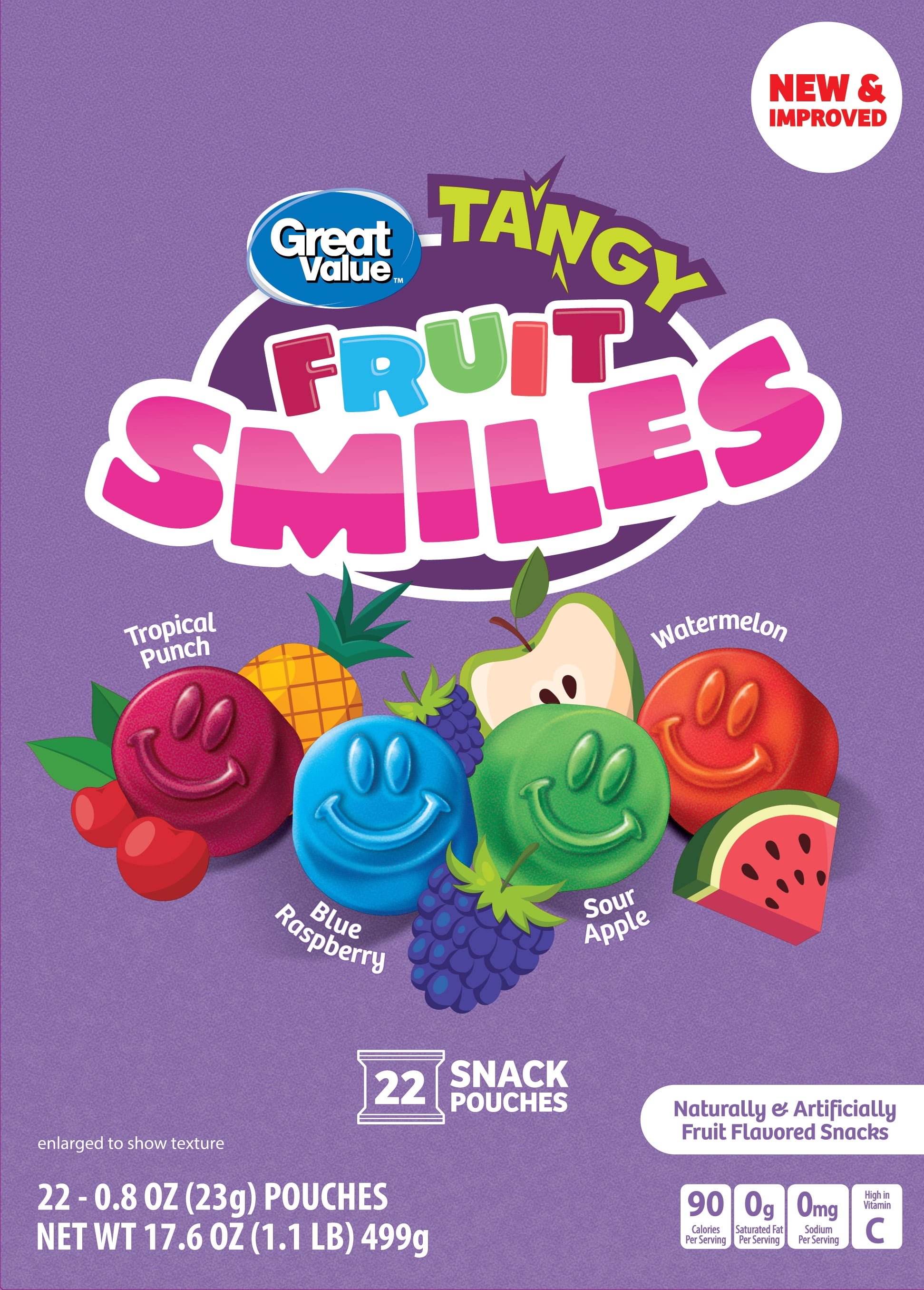 Great Value Fruit Smiles Snacks, Tangy Flavor, 22 Count - Walmart.com