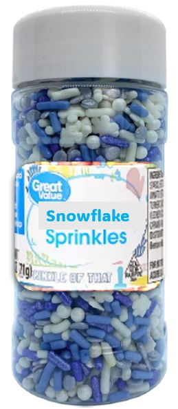 Great Value Snowflake Sprinkles, 1 bottle, 2.75 ounce - Walmart.com
