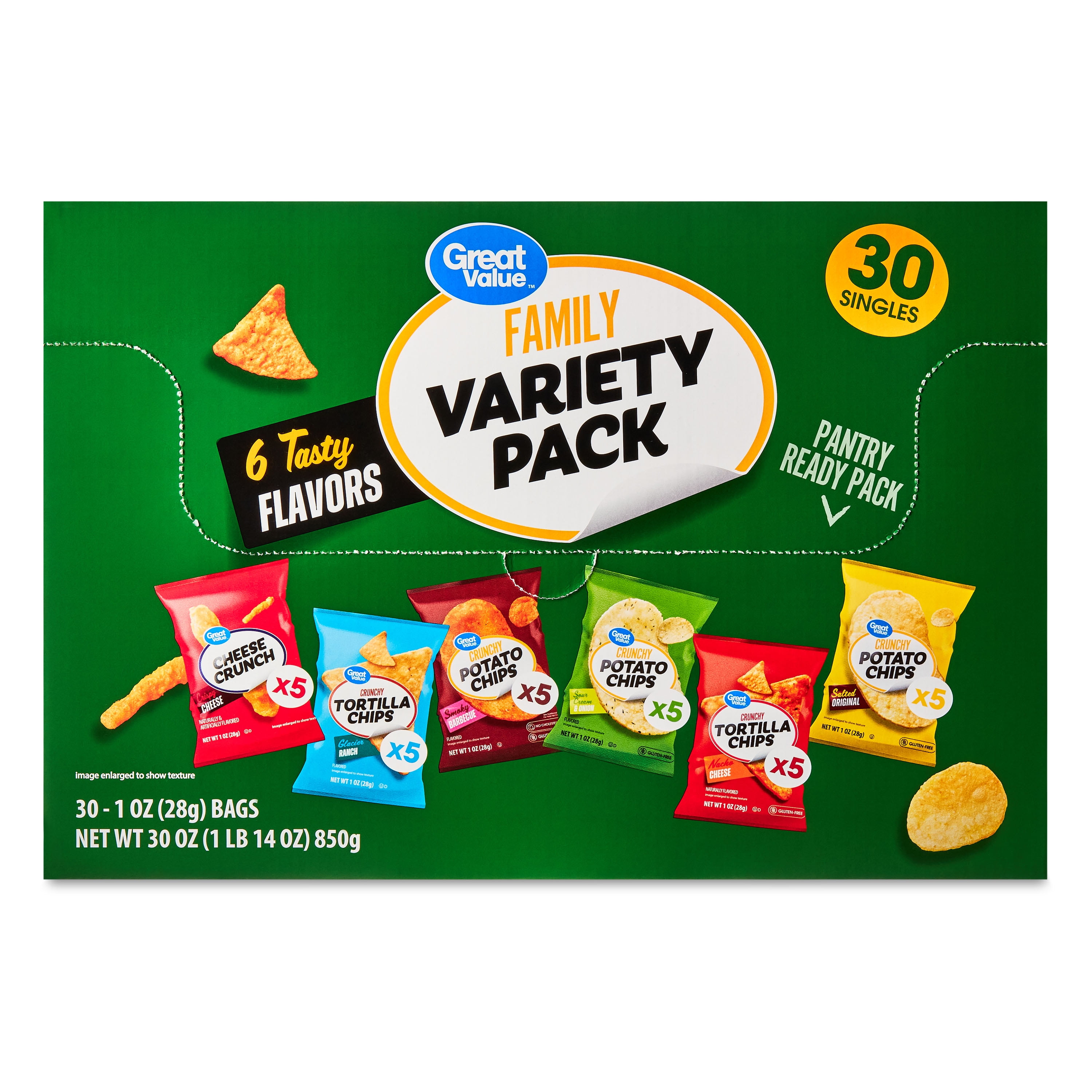 Brandclub - Great Value Family Variety Chip Pack, 30 Count, 1 oz
