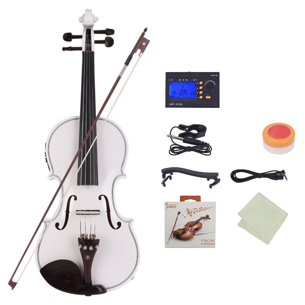 GV102 4/4 Solid Wood EQ Violin Case Bow Violin Strings Shoulder Rest ...