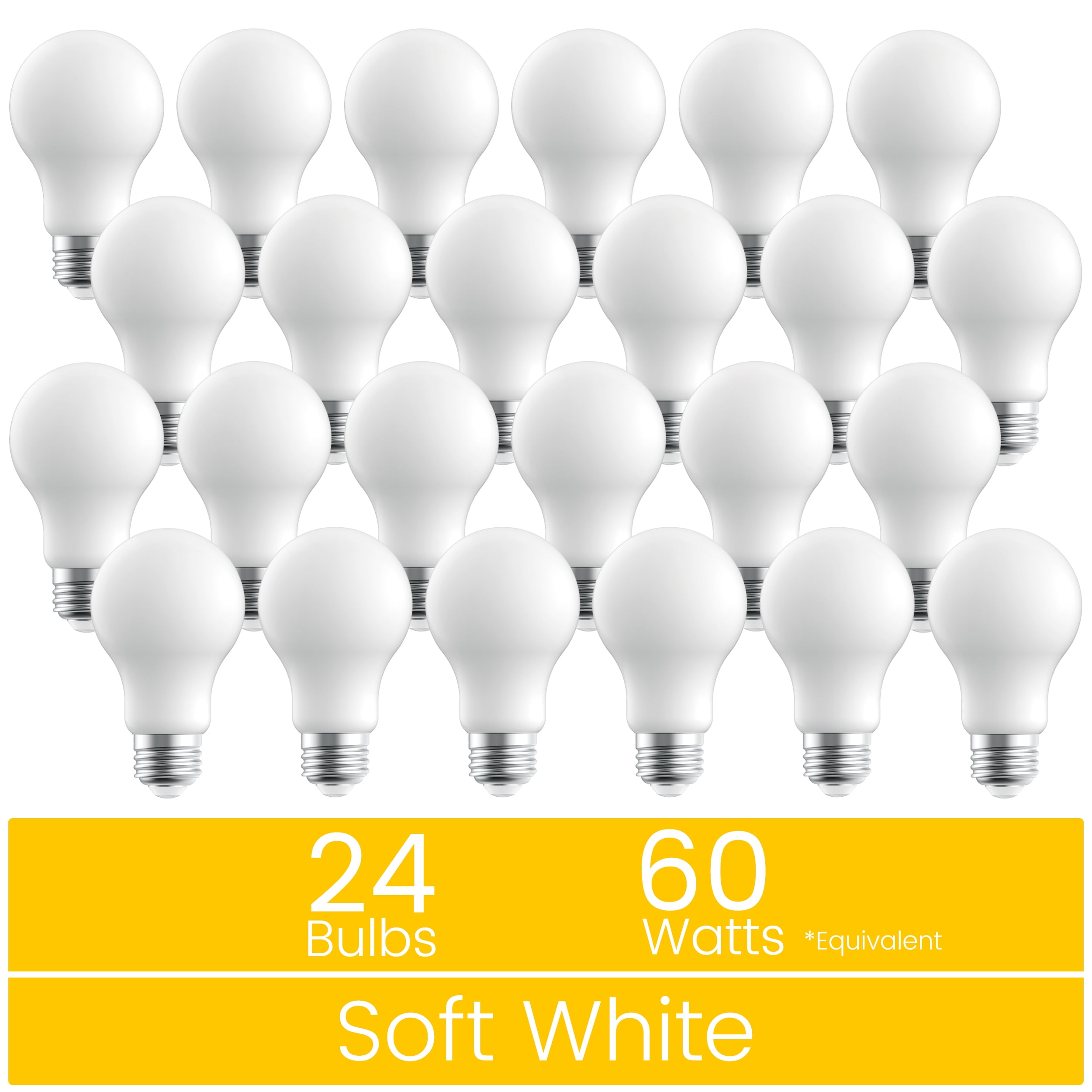 Great Value 18YR A19 LED Light Bulb, 7W (60W Equivalent) Dimmable Soft ...
