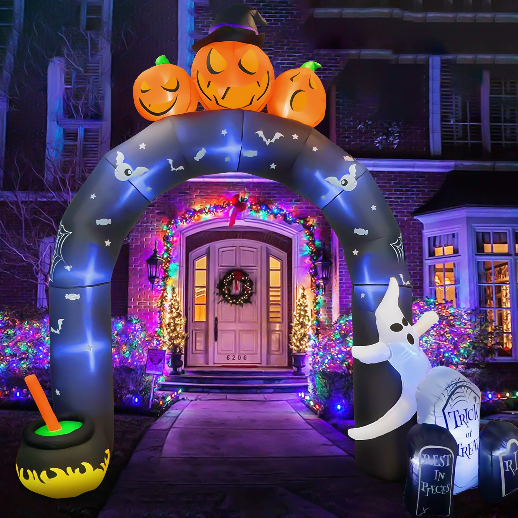 GVDV 10 FT Halloween Inflatables Archway Outdoor Decorations, Scary ...