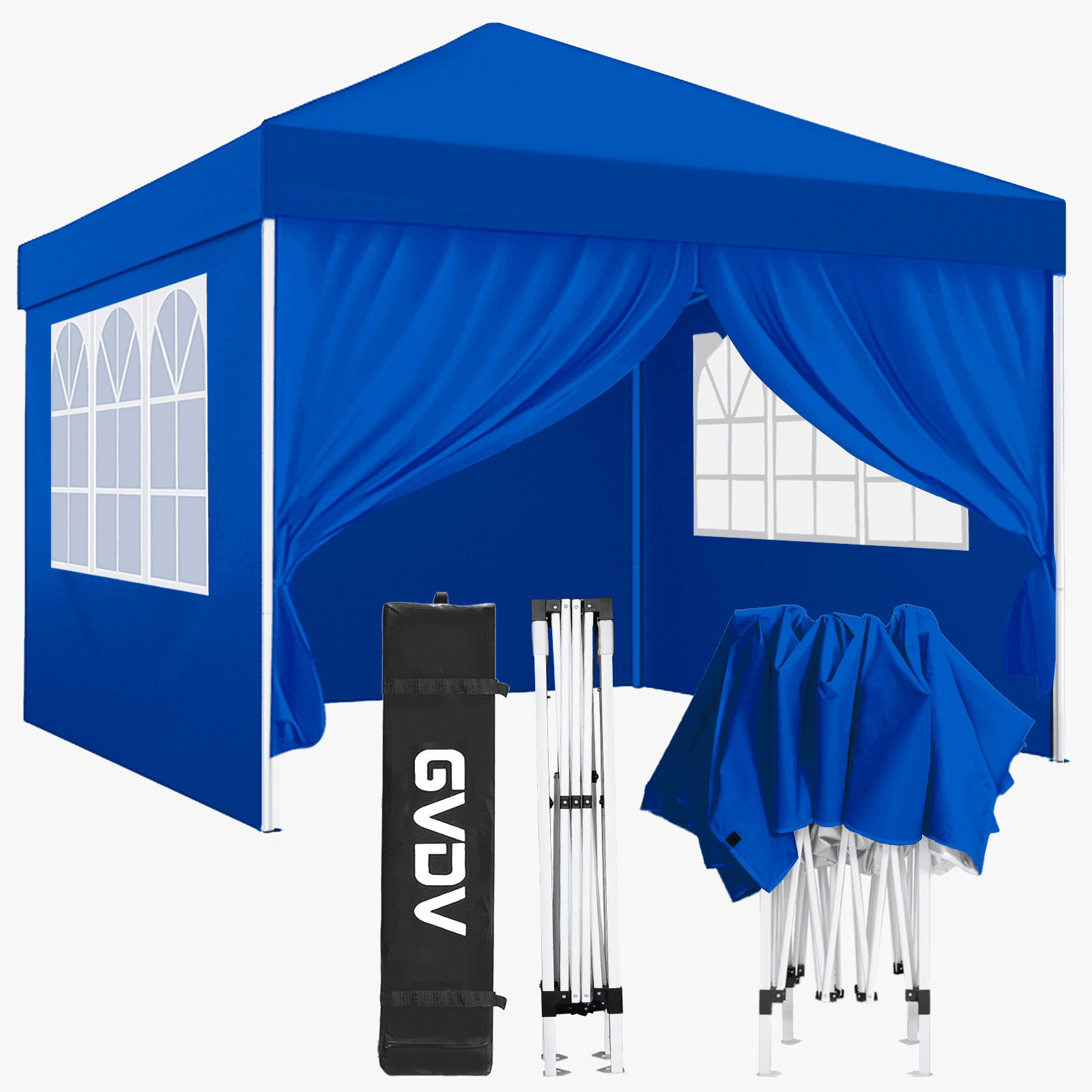 GVDV 10'x10' Easy Set-Up Pop-up Outdoor Canopy Tent with Removable ...