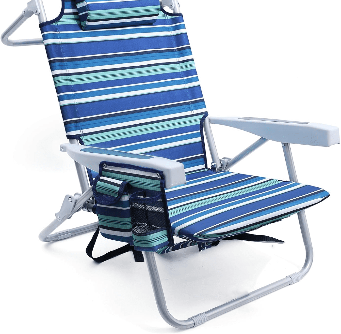 GVDV Backpack Beach Chair for Adults, Portable Folding Beach Chair with ...