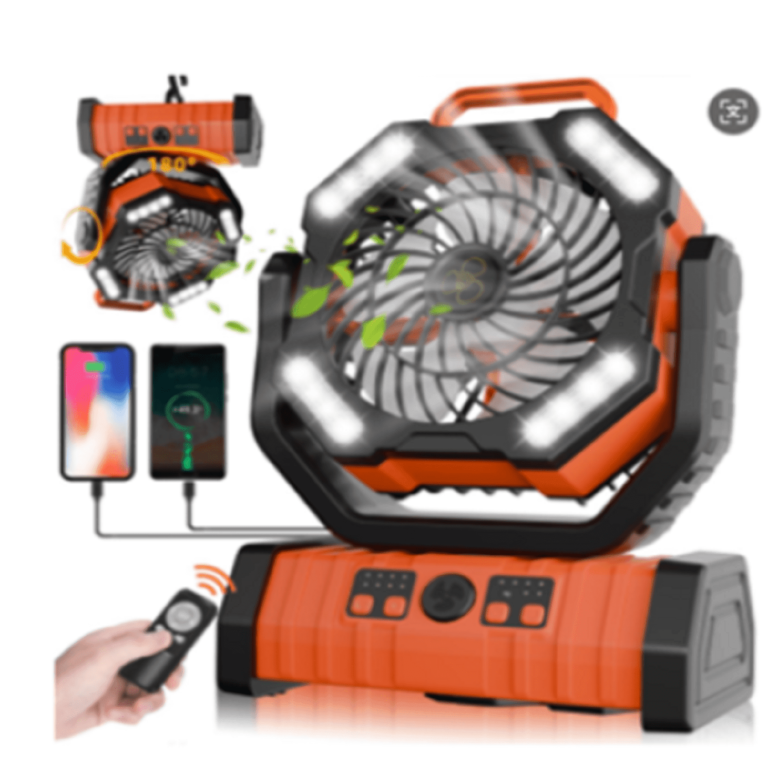 GVDV Camping Fan, Upgraded 30000mAh Portable Battery Operated Outdoor ...
