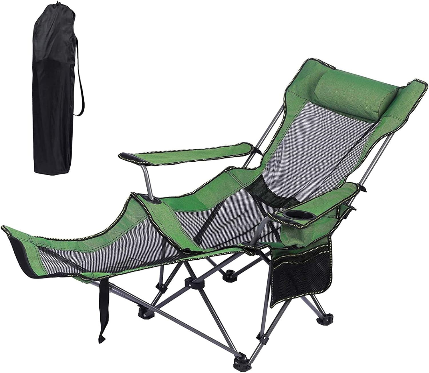 GVDV Outdoor Camping Lounge Chair, Portable, Reclining, Folding ...