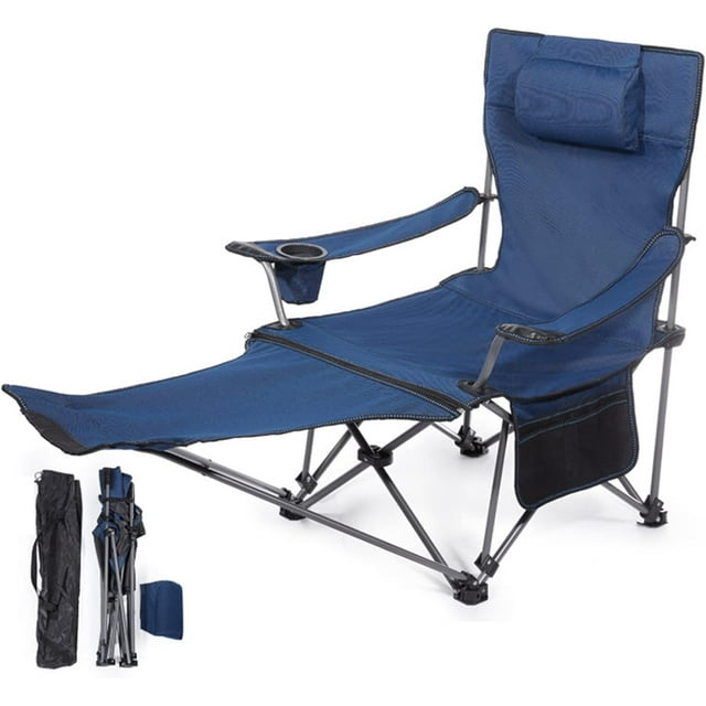 GVDV Camping Lounge Chair, Portable Reclining Camping Chair, Folding ...