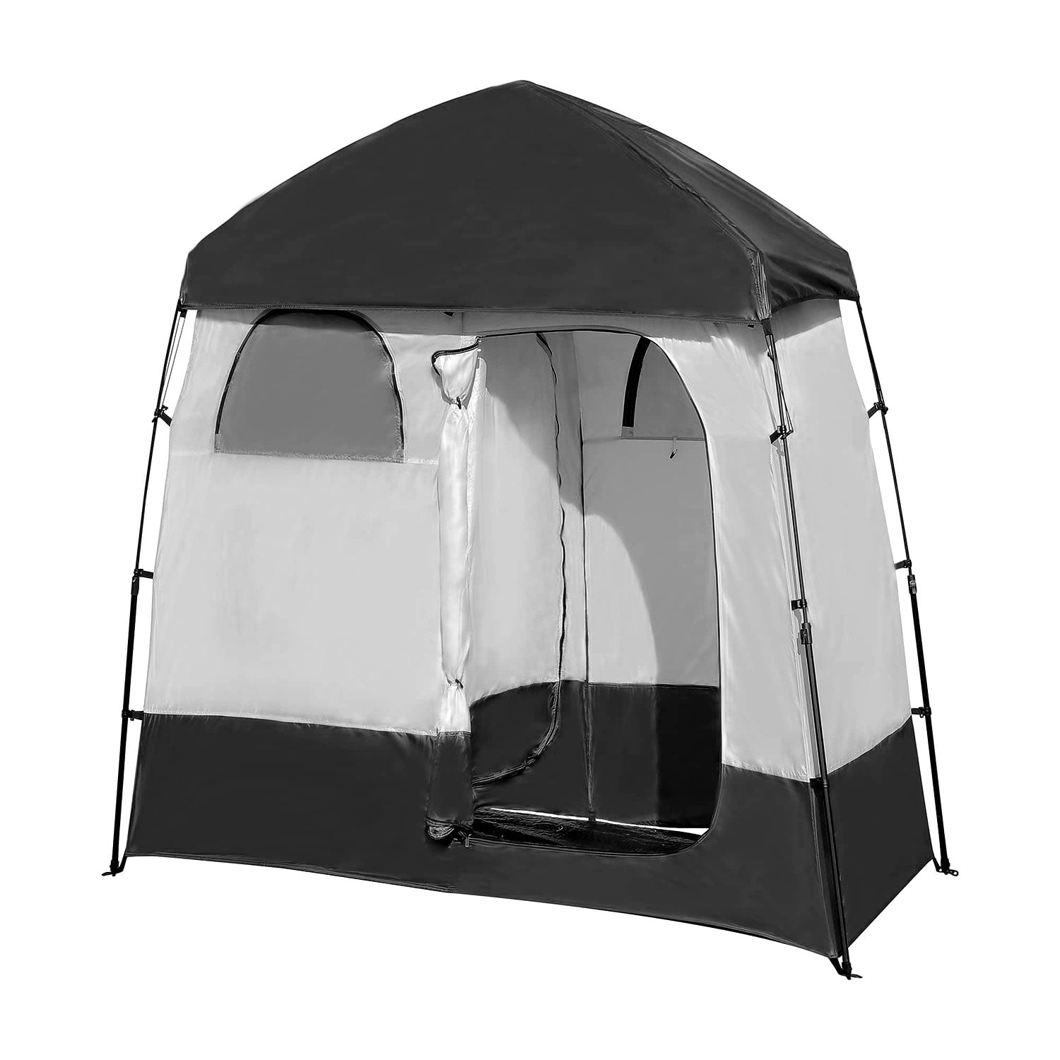 GVDV Camping Shower Tent, 2 Rooms Oversize Outdoor Portable Shelter ...