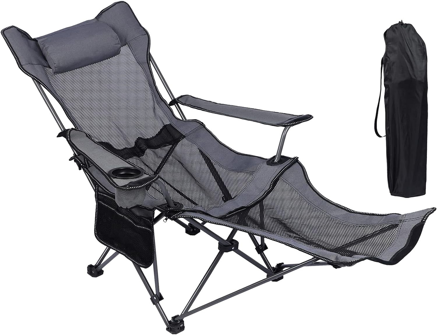 GVDV Comfortable Reclining Camping Lounge Chair, Adjustable Recliner ...