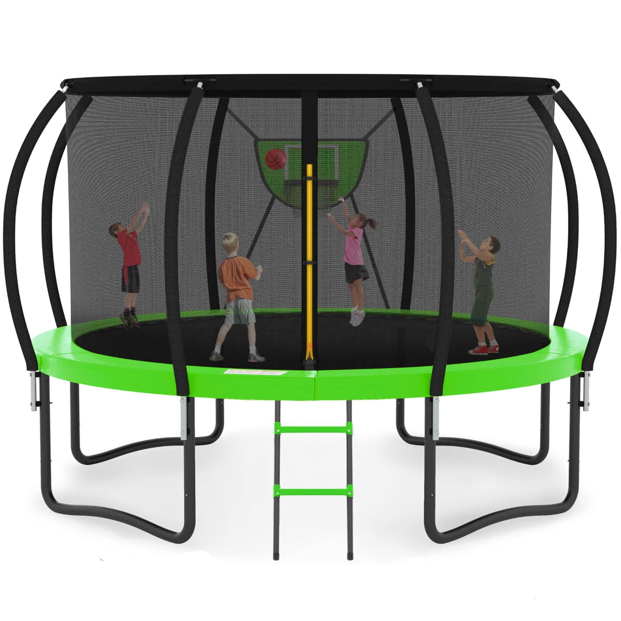 GVDV Outdoor Trampoline, 10' Backyard Recreational Pumpkin Trampoline ...