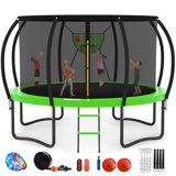 GVDV Trampoline for Kids, 12' Outdoor Pumpkin Trampoline with Enclosure ...