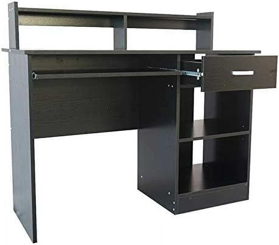 GVJMTKP Computer Desk with 3 Drawers Pull-Out Keyboard Tray Cabinet ...