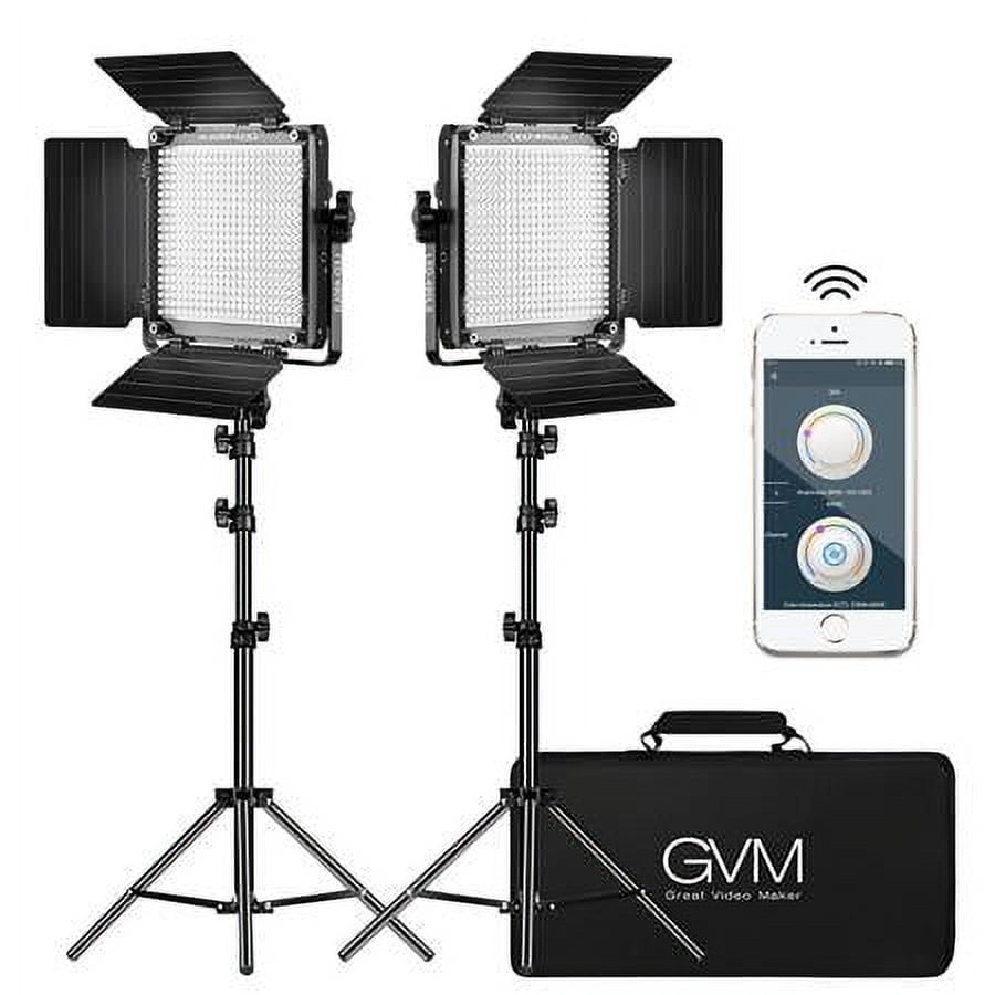 GVM 2 Pack LED Video Lighting Kits, Bi-Color 2300K-6800K, APP Control ...