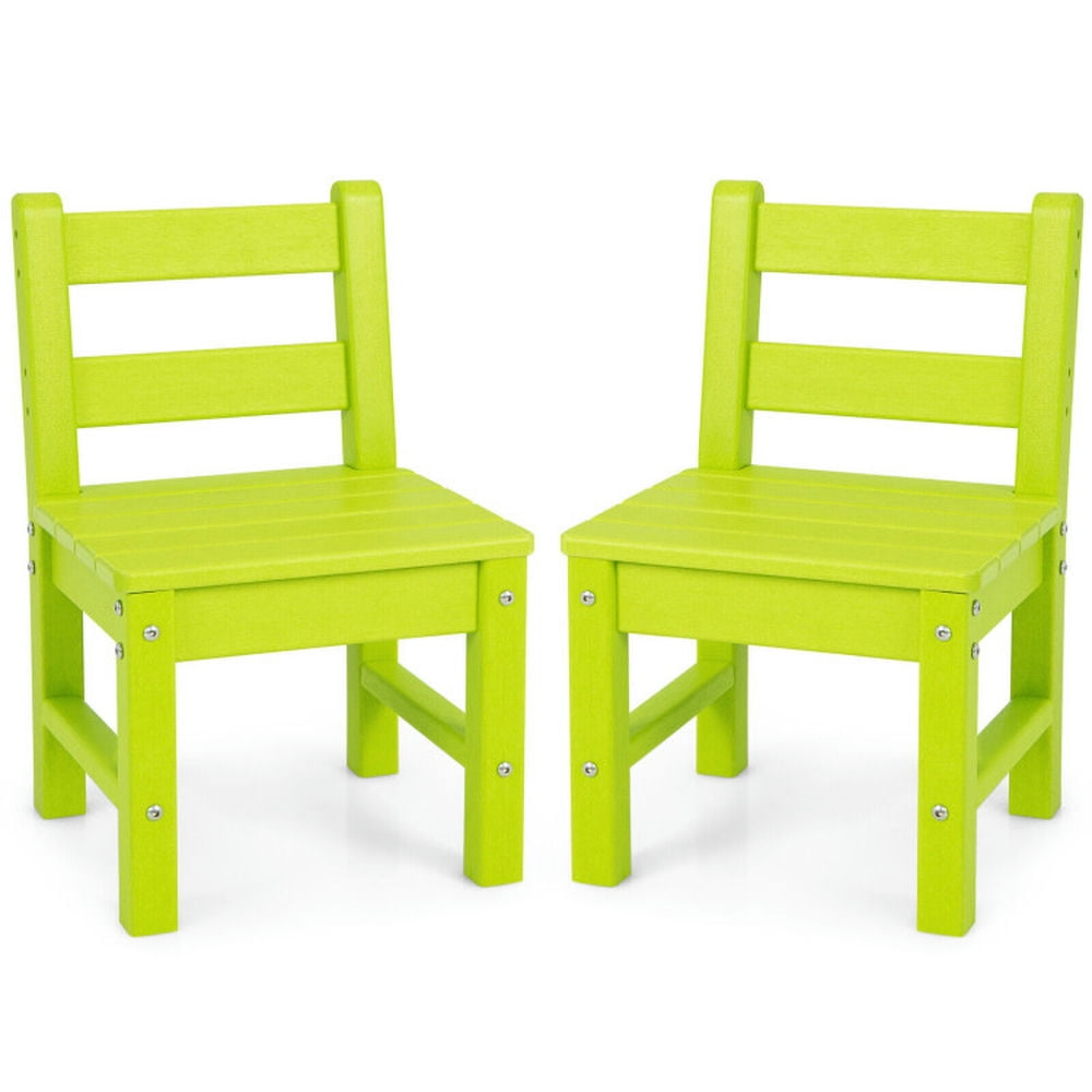 GVN 2 Pieces Kids Learning Chair set with Backrest-Green, Bedroom Chair ...