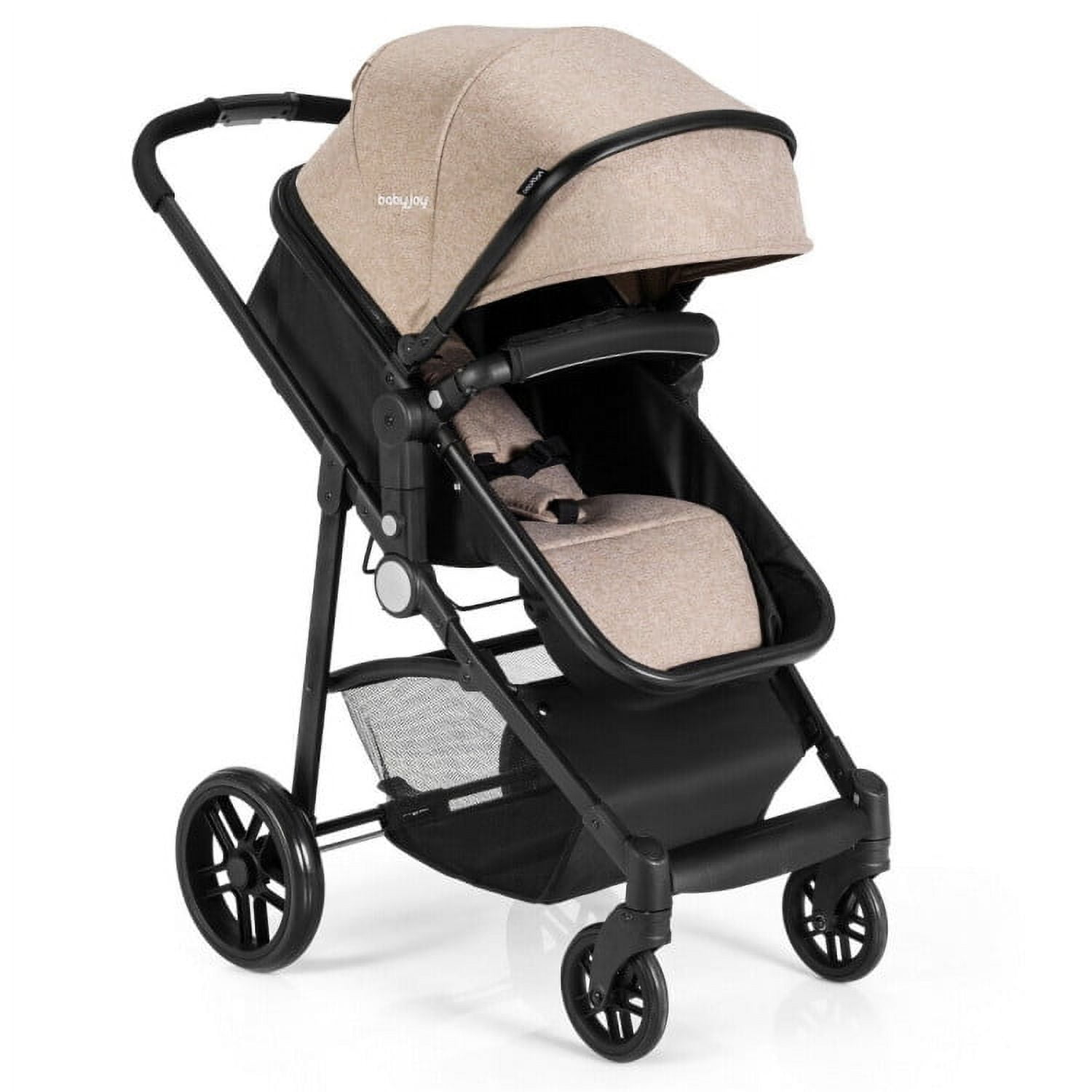 GVN 2-in-1 Foldable Pushchair Newborn Infant Baby Stroller-Coffee ...
