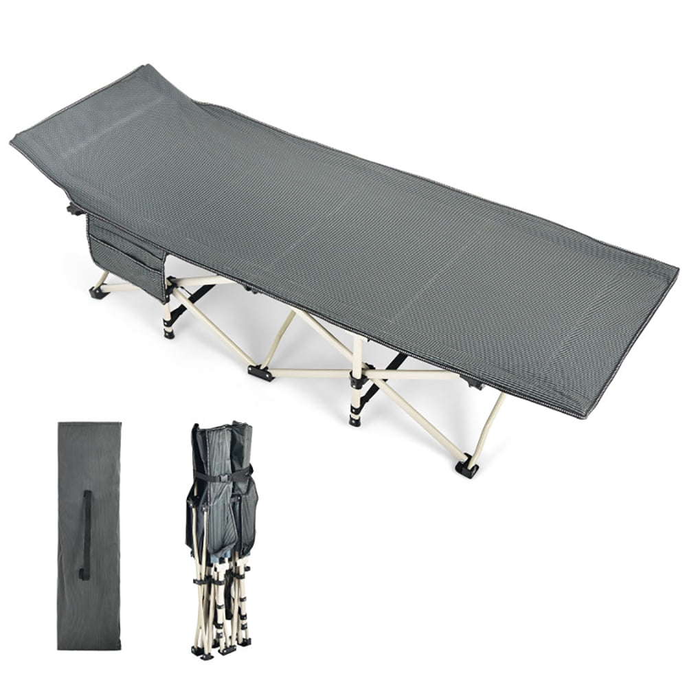 GVN 28.5 Inch Extra Wide Sleeping Cot for Adults with Carry Bag-Gray ...
