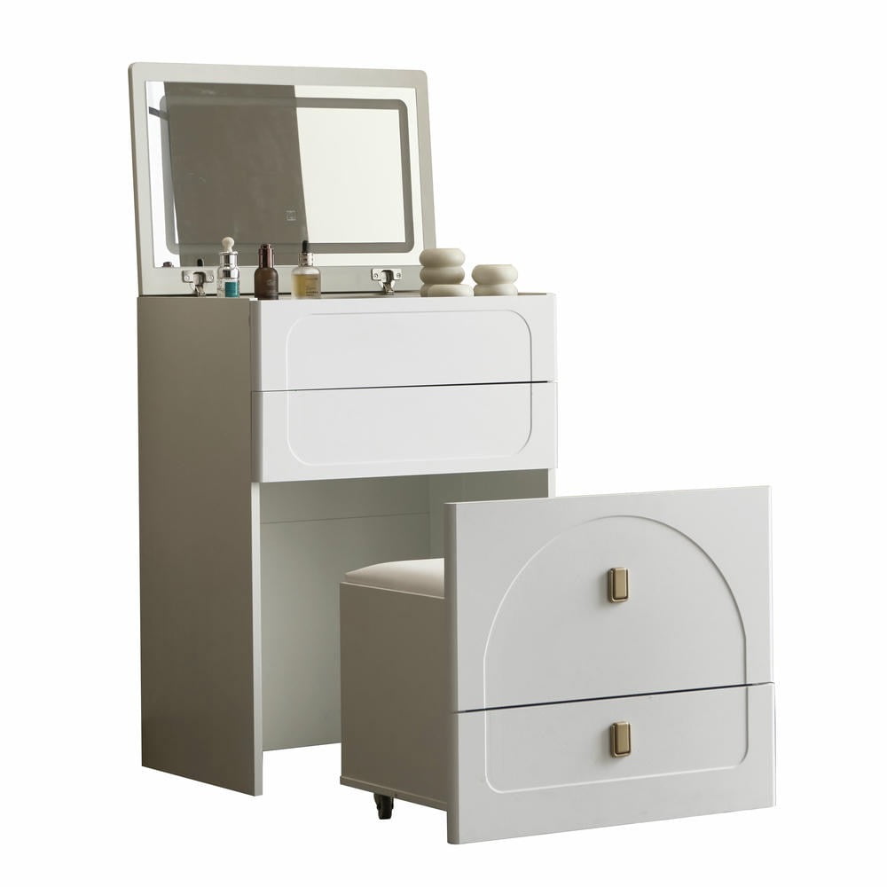 GVN 3 in 1 Makeup Vanity Desk with Mirror and 3 Drawer, Make Up Table ...