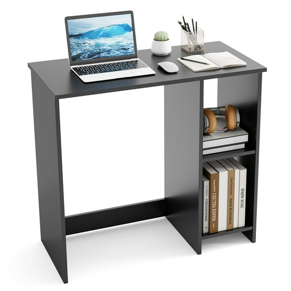 GVN 31.5Inch Modern Computer Desk with 2 Compartments, Study Writing ...