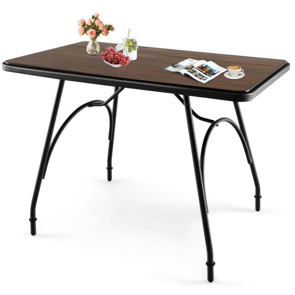 GVN 43 x 27.5 Inch Industrial Style Dining Table with Adjustable Feet ...