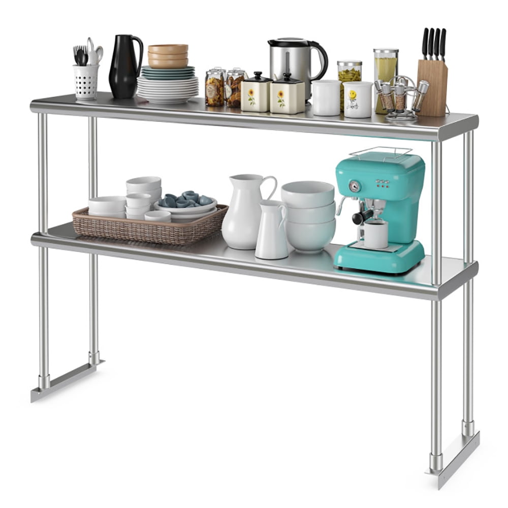 GVN 48 x 12 Inch Kitchen Stainless Steel Overshelf with Adjustable ...