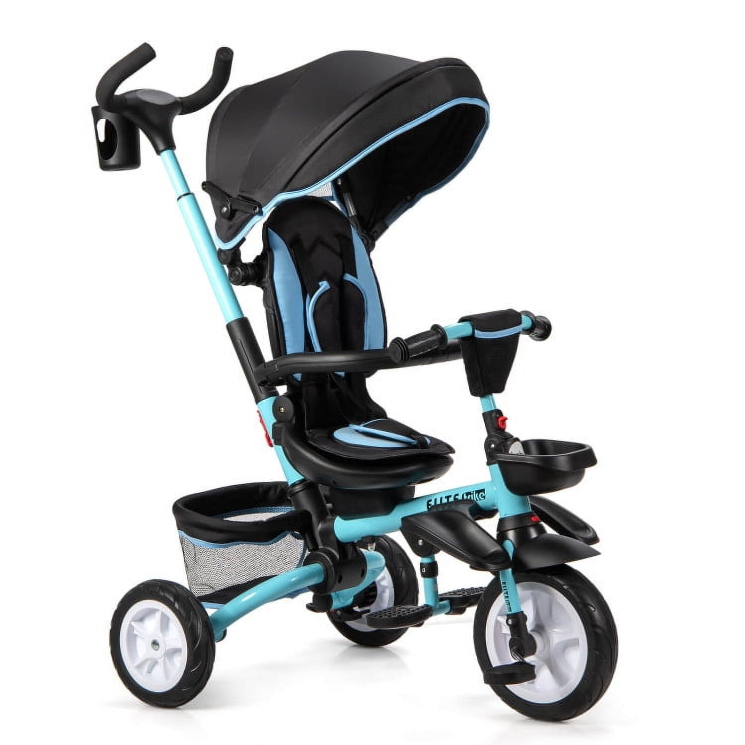 GVN 7-in-1 Detachable Baby Stroller with Canopy and Safety Harness-Blue ...