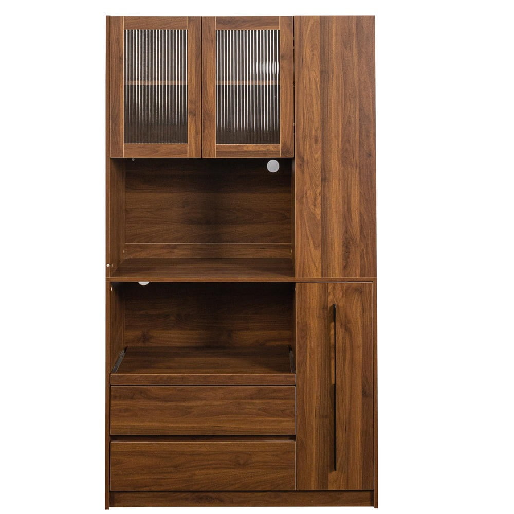 GVN 70.87" Buffet Sideboard Cabinet with Pull-out Multi-tier Storage ...