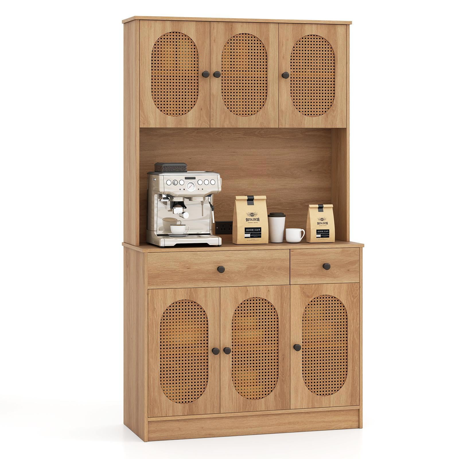 GVN 71Inch Sideboard Buffet Cabinet with Hutch and Charging Station ...