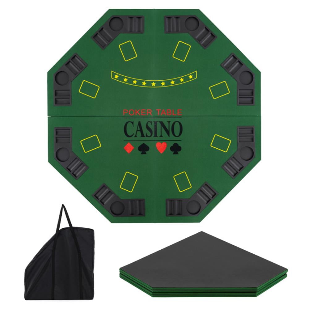 GVN 8-Player Foldable Poker Table Top with Carrying Bag-Green - Walmart.com