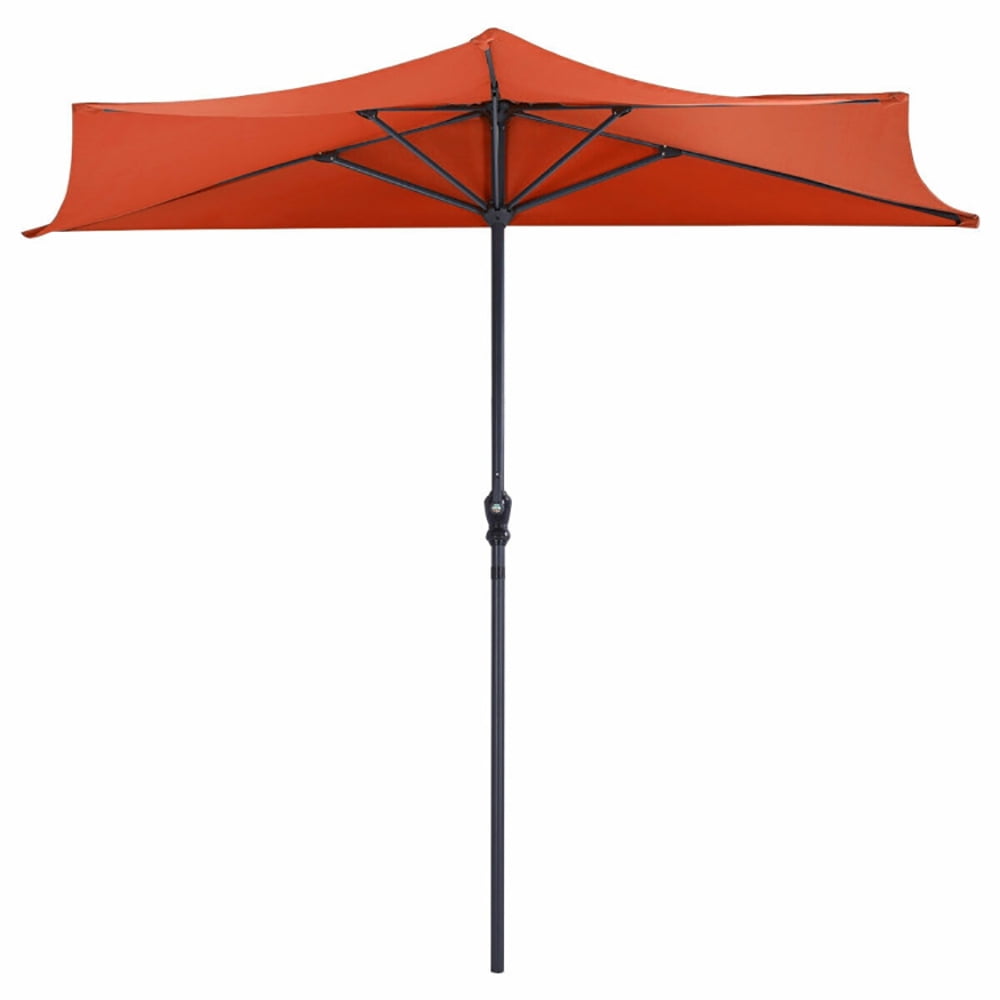 GVN 9Ft Patio Bistro Half Round Umbrella -Orange, Patio Offset Umbrella ...