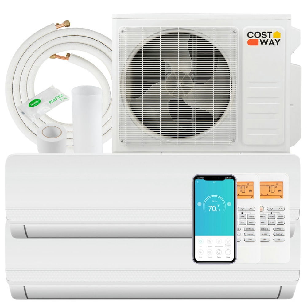 GVN Air Conditioners, Bedroom Air Cooler,27000 BTU 2 Zone 19 SEER2 Mini ...