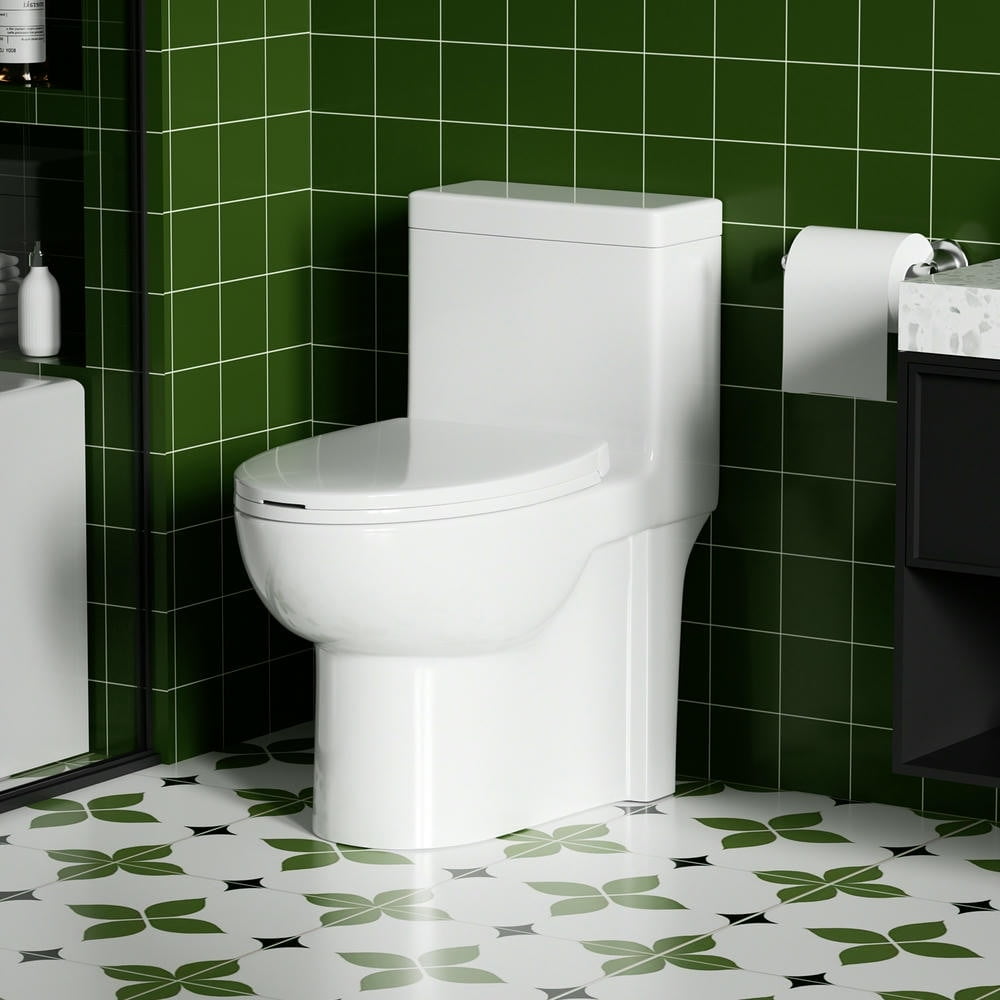 GVN Bathrooms Toilet,1.28 GPF Side-Single-flush One Piece Toilet, 1000 ...