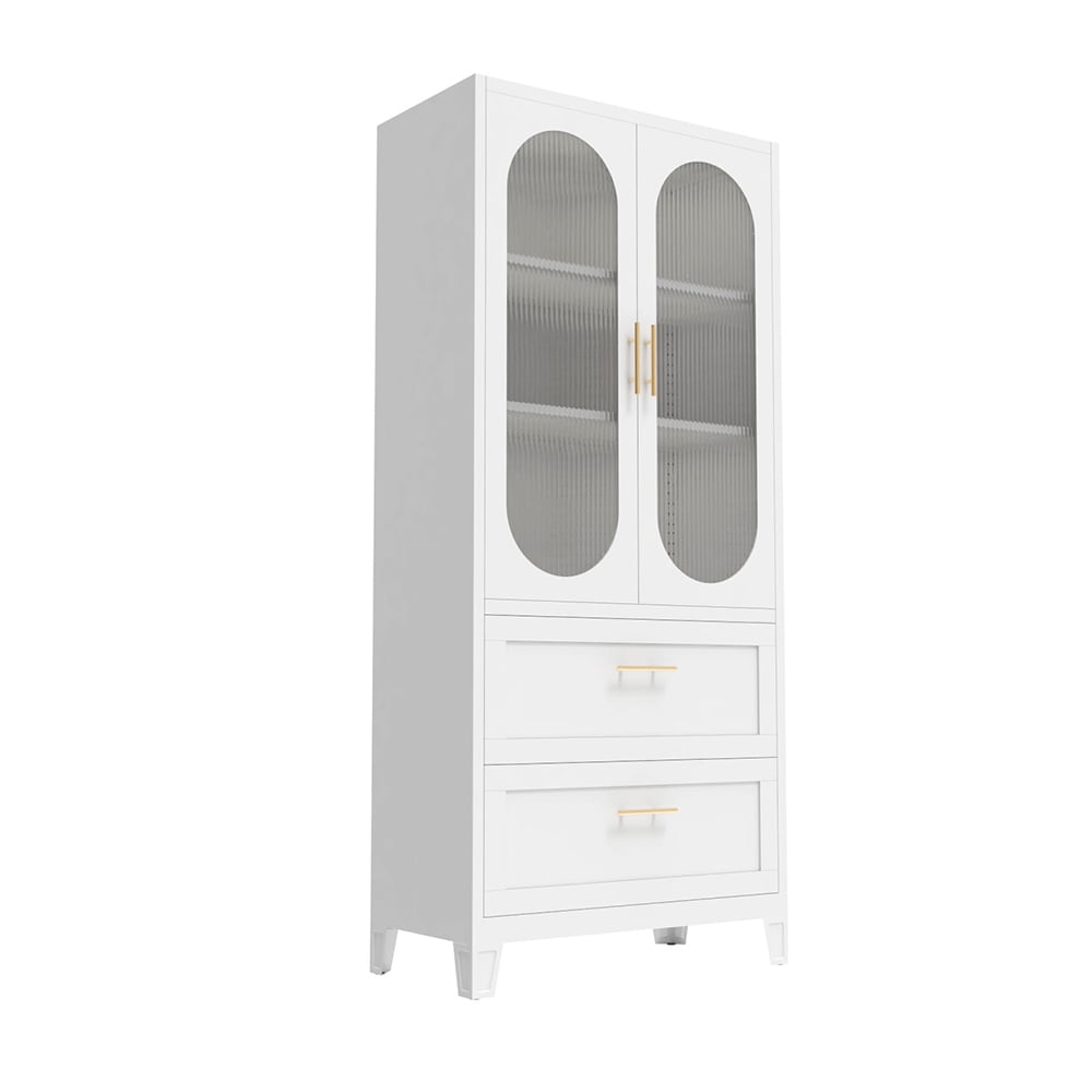 GVN Bedroom Armoire Wardrobe Closet Clothes Storage,2 Doors 2 Drawers ...
