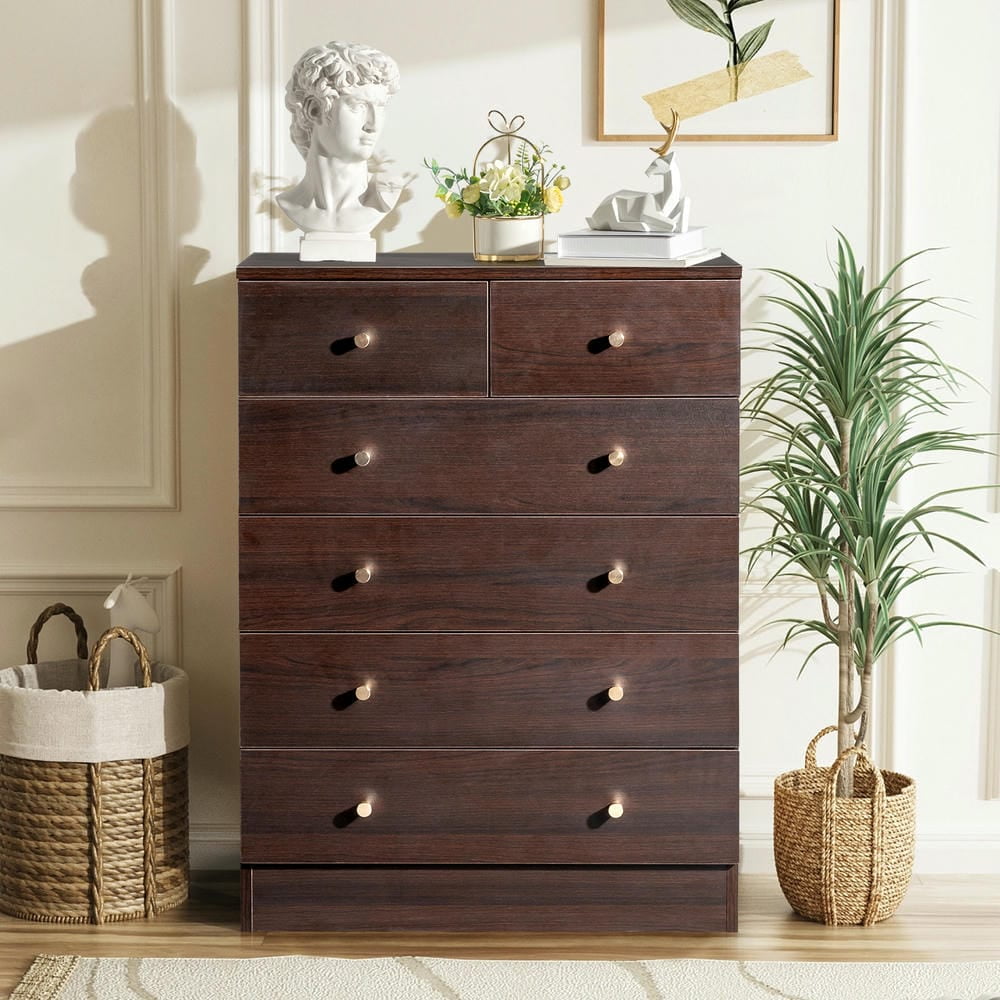 GVN Bedroom Dresser, Chest of Drawers,Modern Simple 6-Drawer Dresser ...