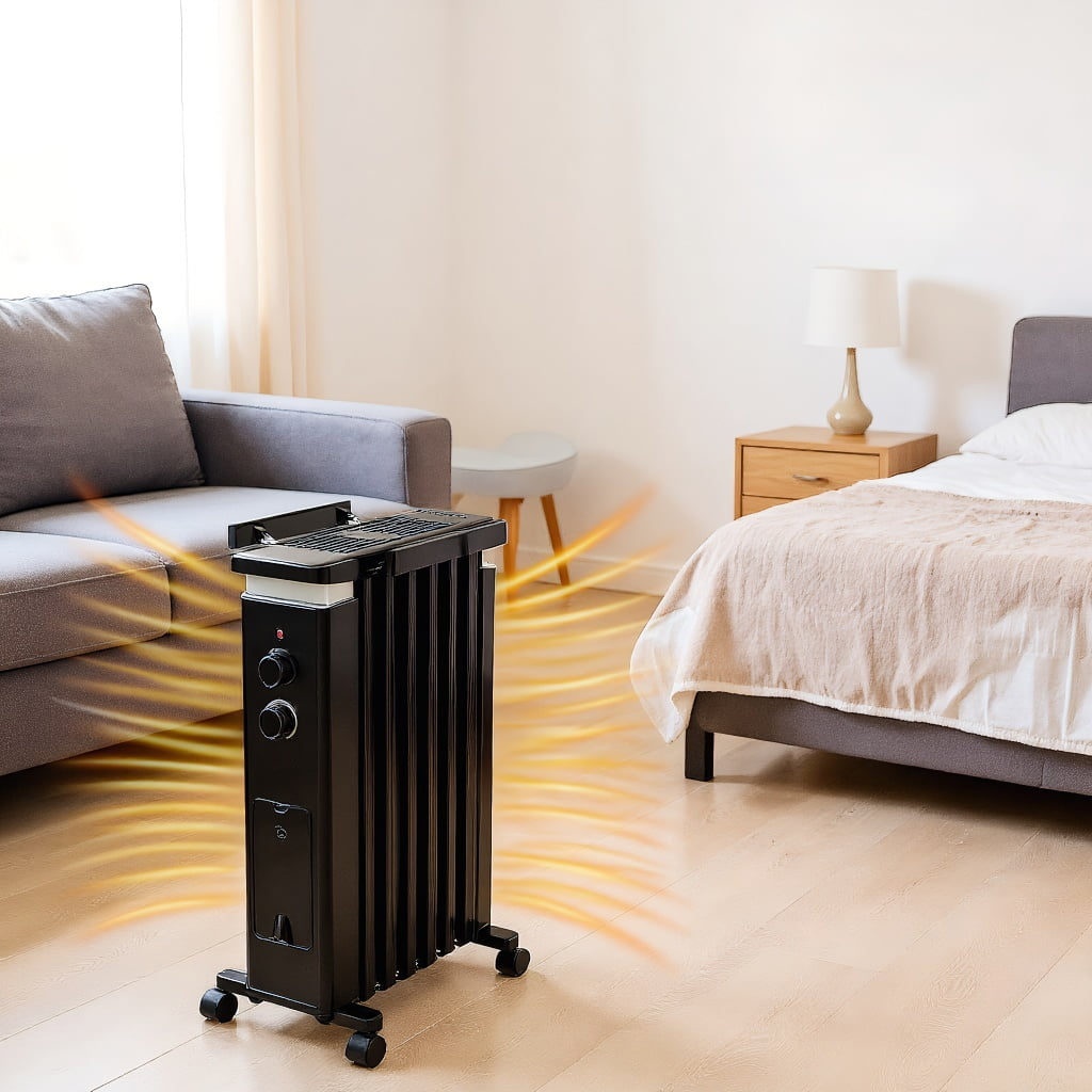 GVN Bedroom Safe Quiet Room Heater,Space Heater,1500W Portable Oil ...