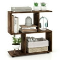GVN Bookcases,24 Inch 3-Tier Geometric Bookshelf with Thick Foot Pads ...