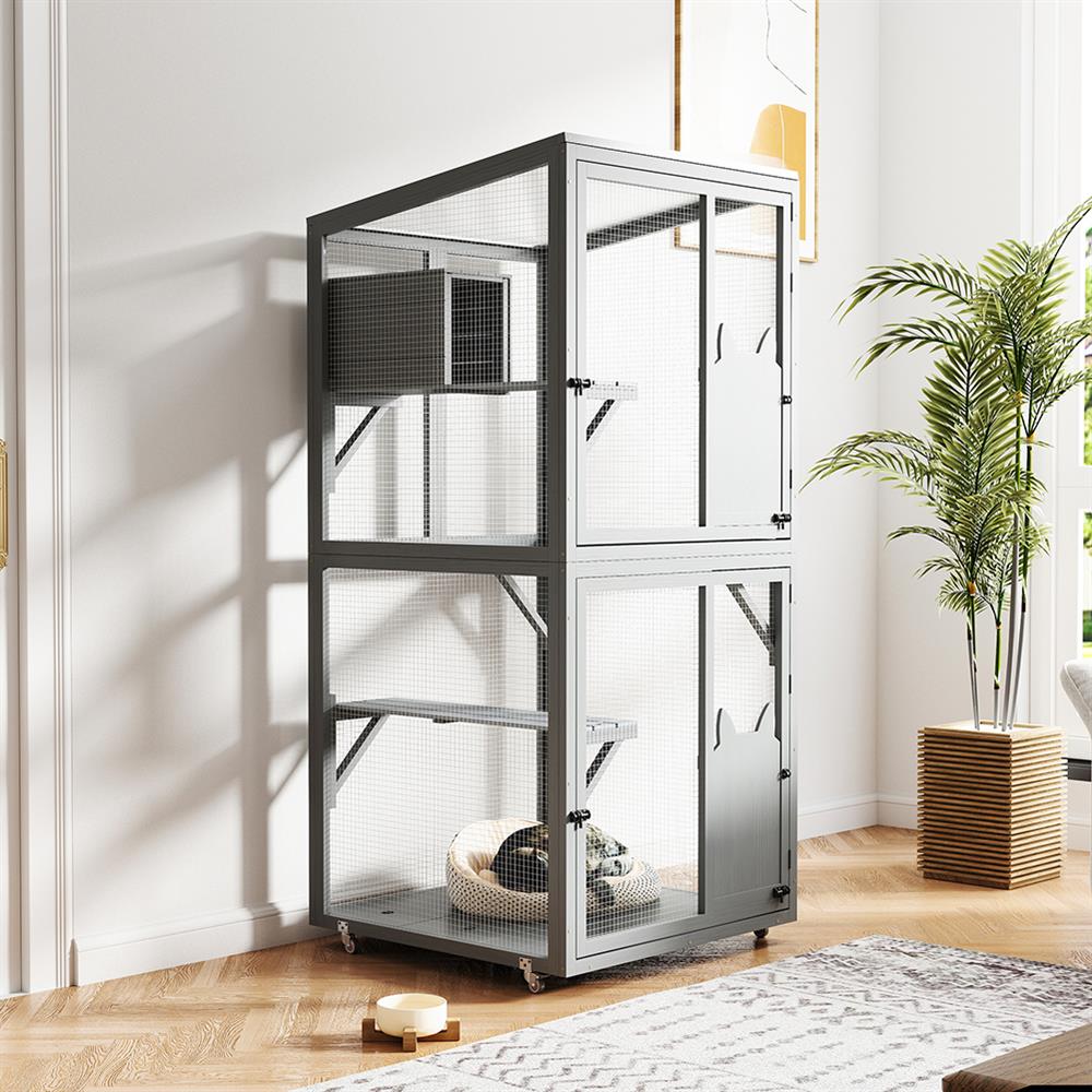 GVN Cat Catio Enclosure, Cat Cage House,Outdoor Cat Catio on Wheels ...