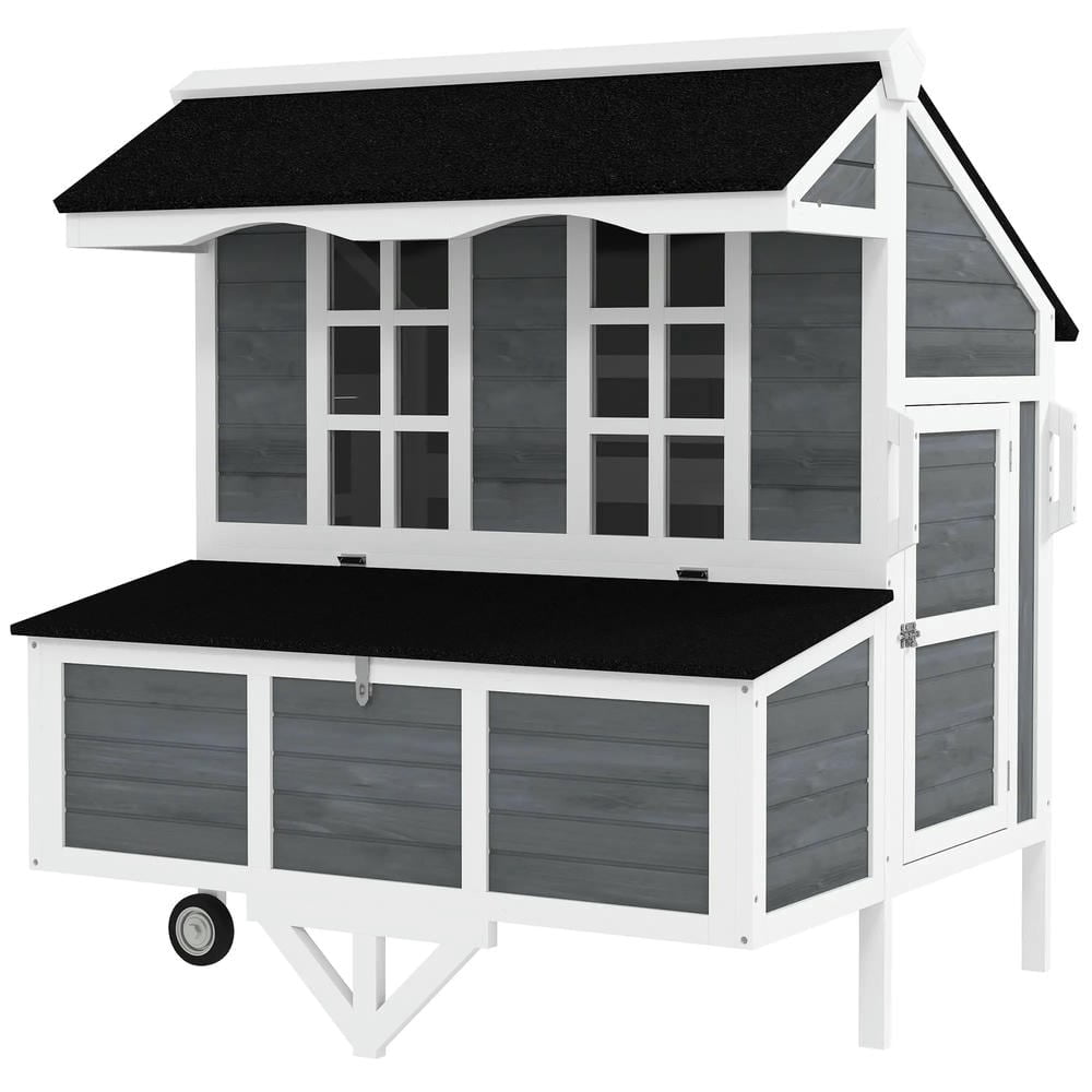 GVN Chicken Coop, Pet Hutch, Hen House,43" Chicken Coop with Wheels ...