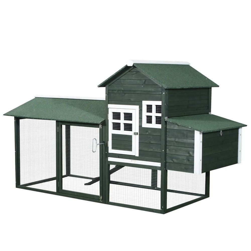 GVN Chicken Coop, Pet Hutch, Hen House,84" Wooden Chicken Coop with Run ...