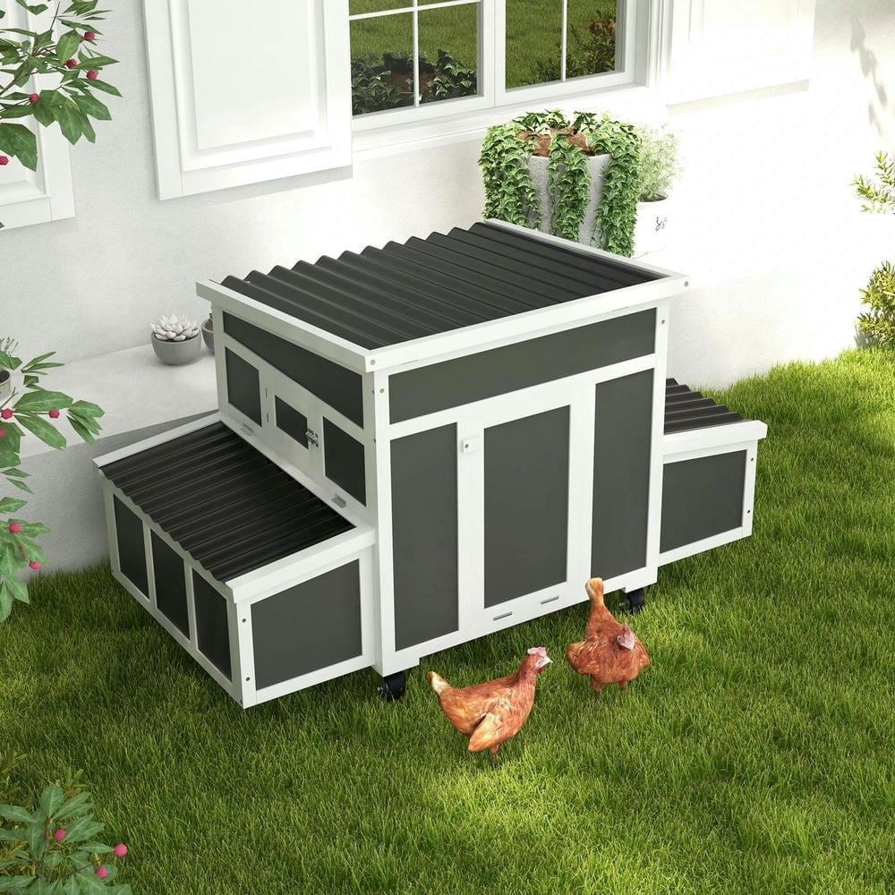 GVN Chicken Coop, Pet Hutch, Hen House,Wooden Chicken Coop with Nesting ...