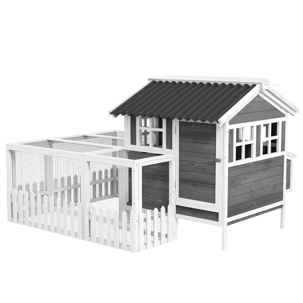 GVN Chicken Coop, Pet Hutch, Hen House,Wooden Chicken Coop with Run for ...