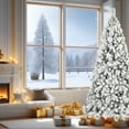 GVN Christmas Tree, Modern Christmas Tree,Artificial 5Ft Flock Led-Lit ...