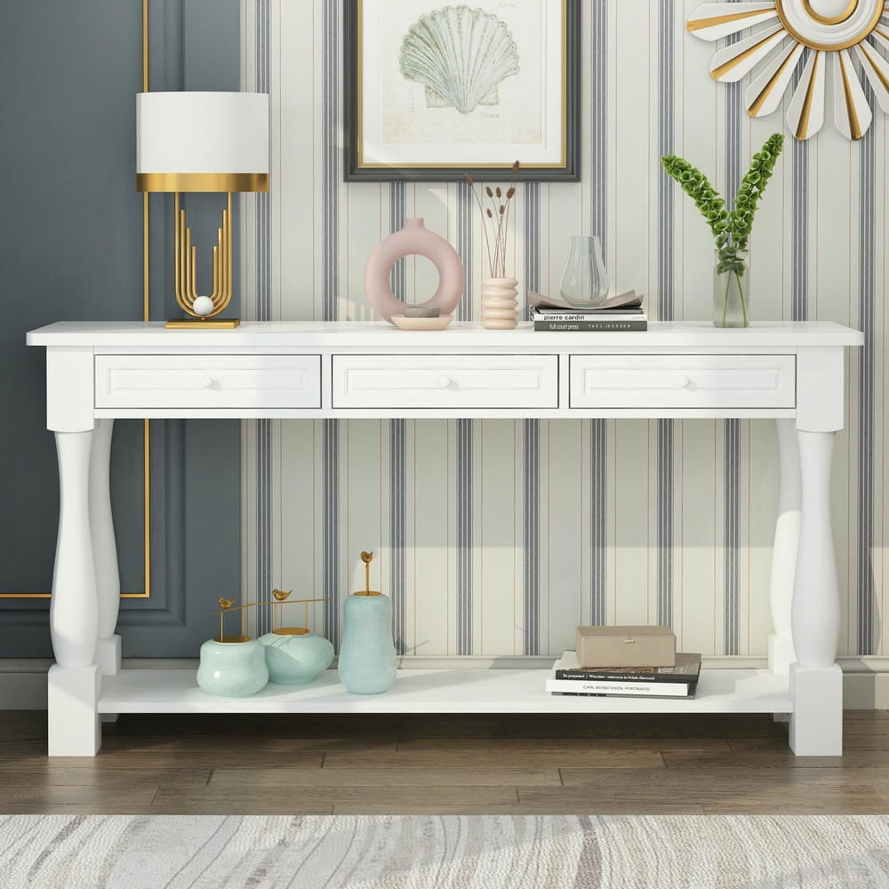 GVN Console Sofa Table, Display Shelf,Console Table For Entryway Wood ...