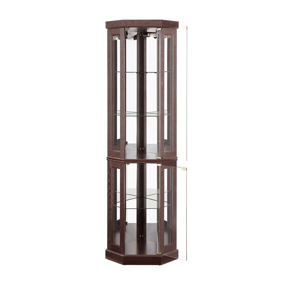 GVN Curio Cabinet Display Bar Cabinet,Display Cage,Corner Glass Cabinet ...